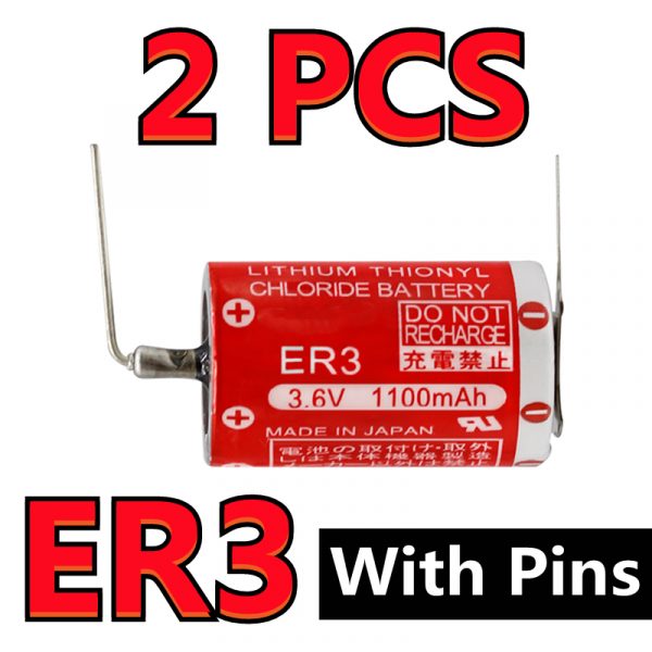 UGB 2PCS New Genuine Maxell ER3 3.6V 1100MAH Horned PLC Battery Lithium ...
