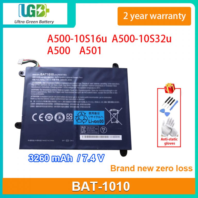 UGB New BAT-1010 BAT 1010 Battery For Acer Iconia Tablet A500-10S16u ...