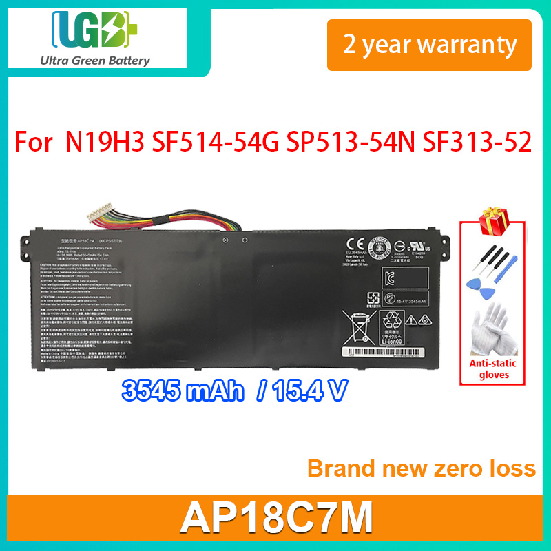 UGB New AP18C7M Laptop Battery For Acer Swift 5 SF514-54G SP513-54N ...