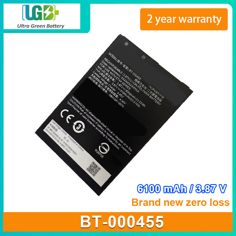UGB New Battery For Zebra BT-000455 ET4X battery 6100mAh 3.87V 23.61Wh ...